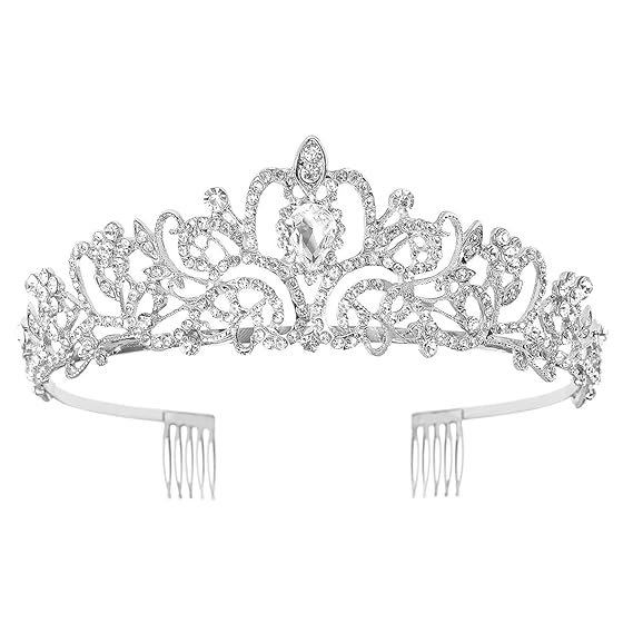 Amazon.com: Schmoopy Tiara Crown for Women, Crystal Tiara for Bridal ...