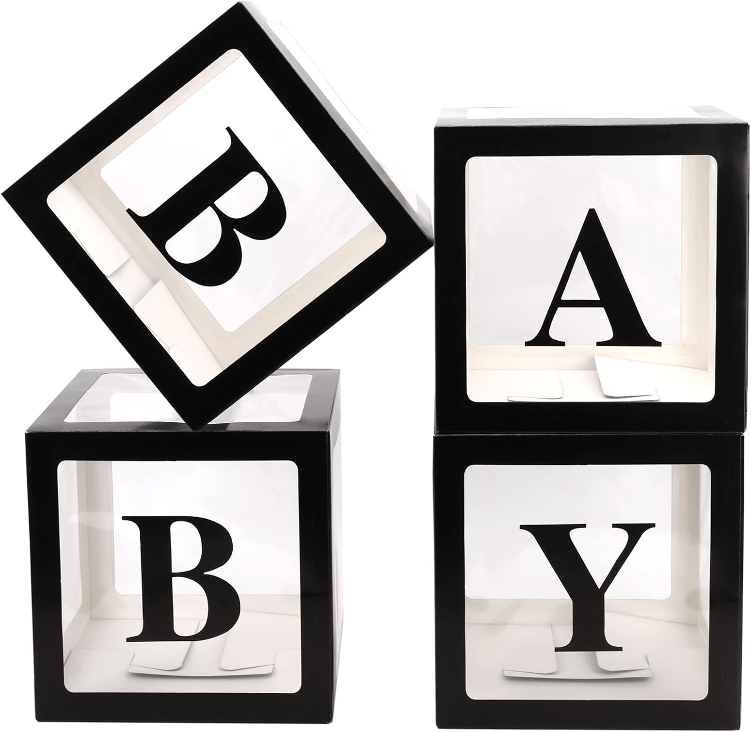 Amazon.com: CJT Clear Baby Boxes with Letters for Baby Shower,Baby ...