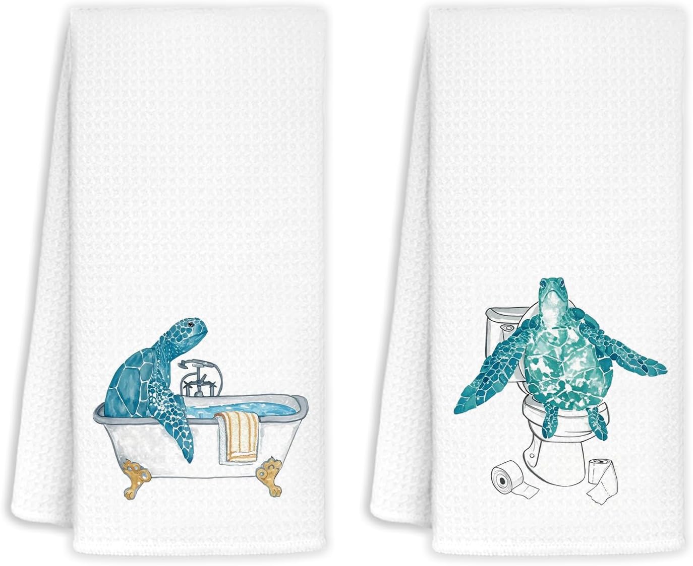 Amazon.com: Boccsty Sea Turtle Starfish Fingertip Bath Towels 2 Pcs ...