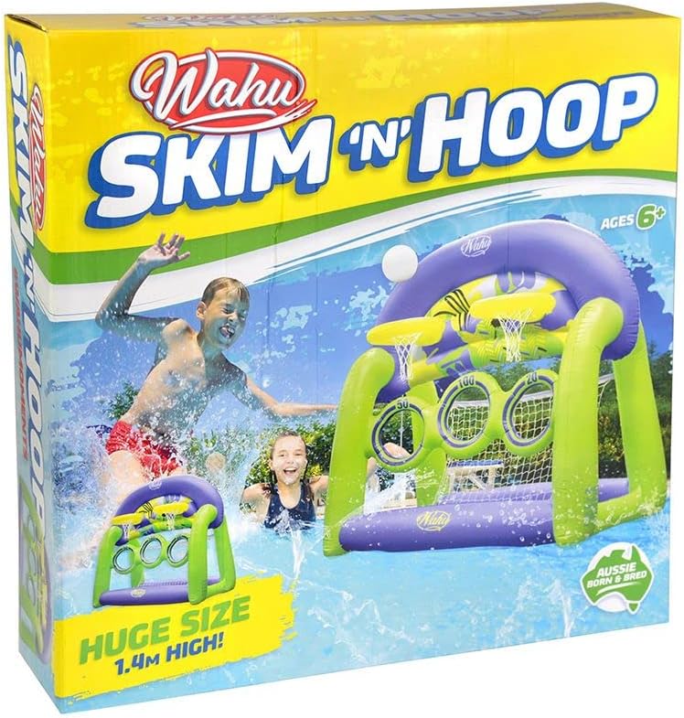 Wahu Skim N Hoop Inflatable Pool Toy – 2 Hoops, 3 Targets & Ball ...