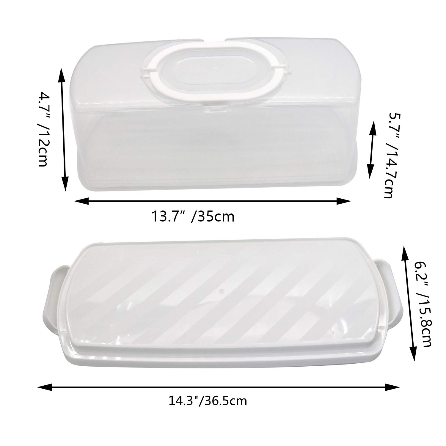 Snapklik.com : FEOOWV Portable Plastic Rectangular Loaf Bread Box