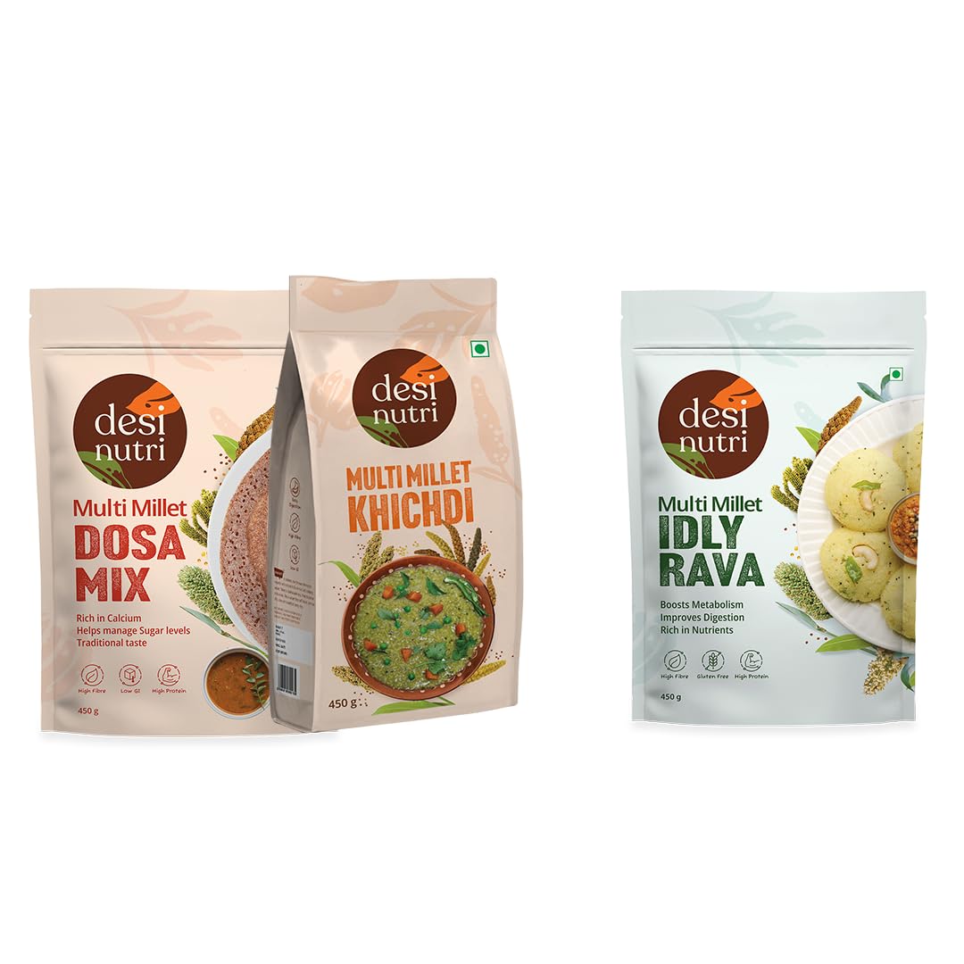 Desi Nutri Multi Millet Combo | Buy Dosa Mix + Khichdi & Get Idli Rava ...