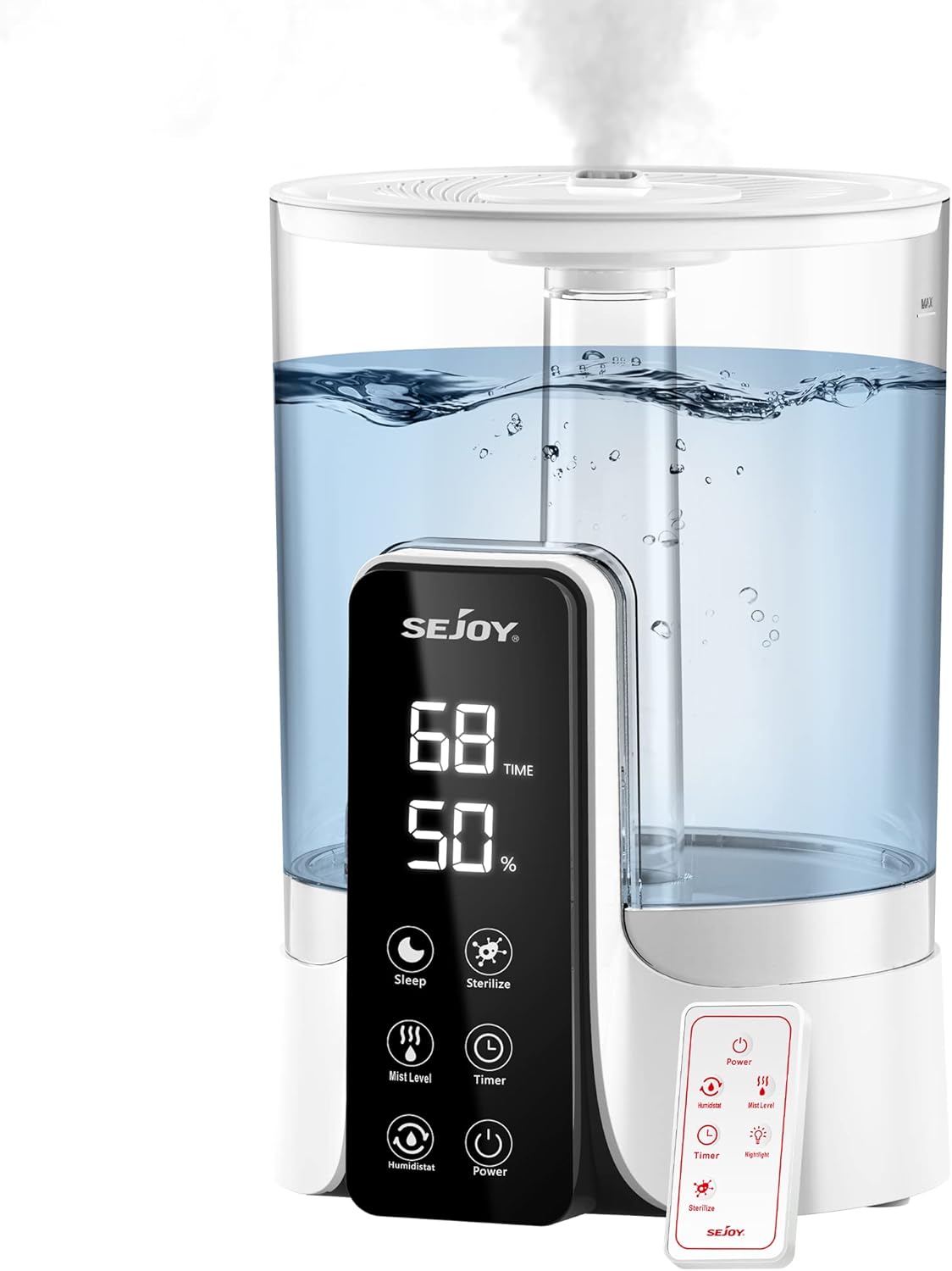 Sejoy 6L Humidifiers for Bedroom Large Room and Baby, Ultrasonic Cool Mist Top Fill Desk ...