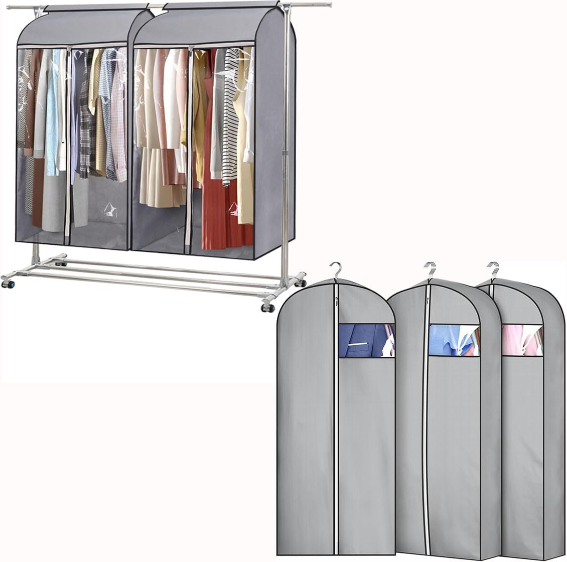 Amazon.com: MISSLO 43" Hanging Garment Bags for Storage + 4" Gusseted ...