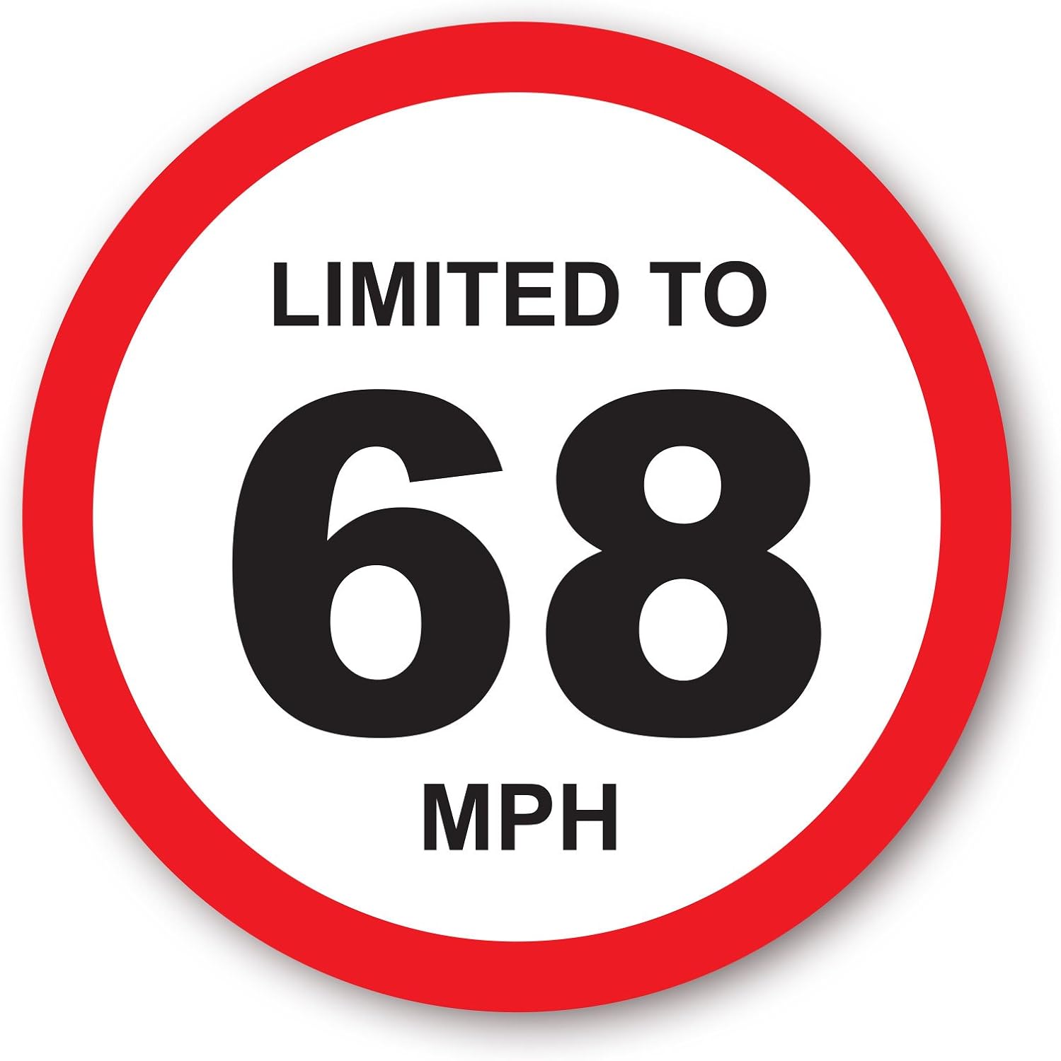 Signs247 LIMITED TO 68 MPH Vehicle Speed Restriction Printed Vinyl Car ...