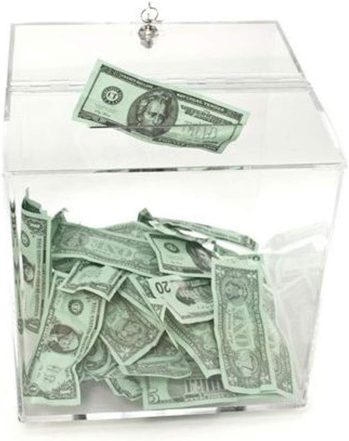 Amazon.com : Clear Countertop Tip Box | Toke Box - 12W x 12H x 12D ...