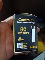 Control D Test Strips, 50 Count (Black) for Control D Glucometer only ...