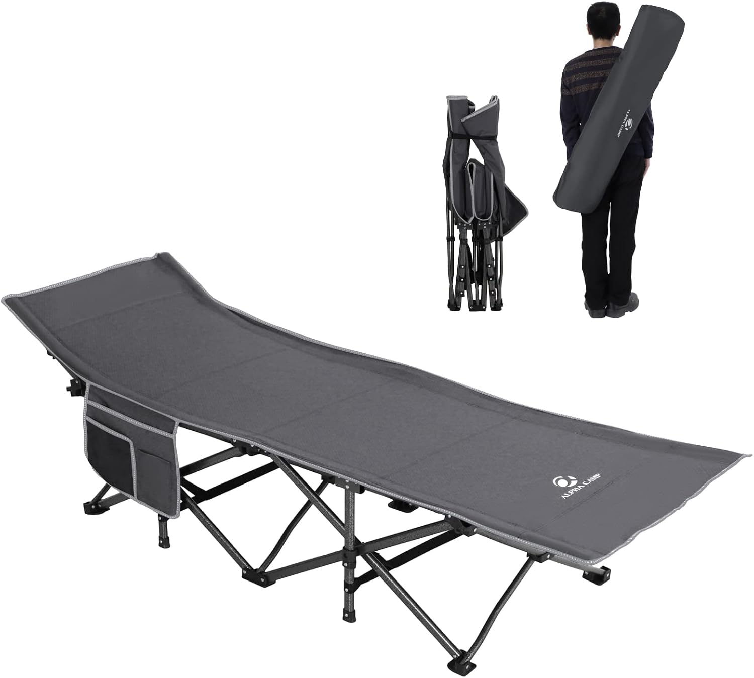 Amazon.com: ALPHA CAMP Camping Cots for Adults, Oversized Folding ...