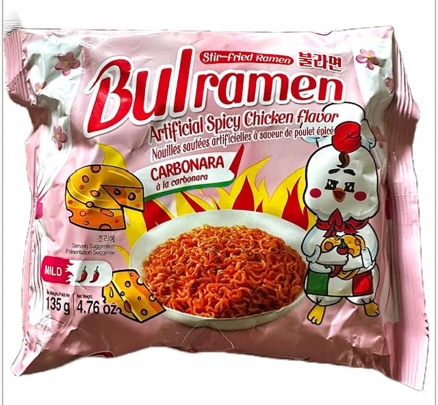 Amazon.com: Bulramen Spicy Chicken Carbonara Ramen Stir Fried Ramen NET ...