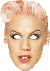 Pink Celebrity Singer Card Face Mask Fancy Dress Party 5 Face Masks On ...