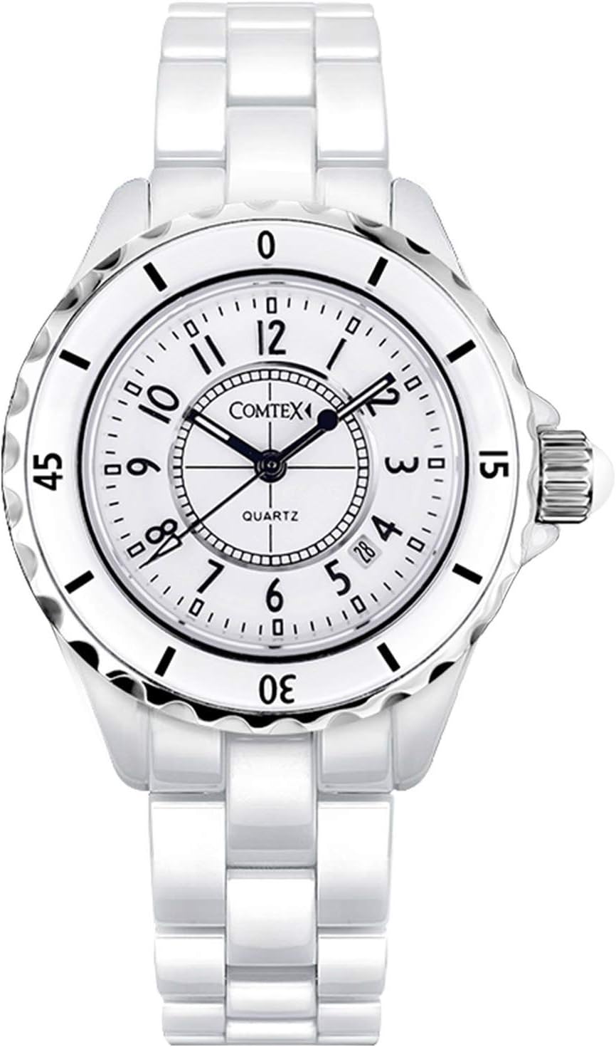 Amazon | Comtex 腕時計 ステンレス 日付 ピンクゴールド クオーツ ウオッチ 男性 時計メタル バンド プレゼント watch ...