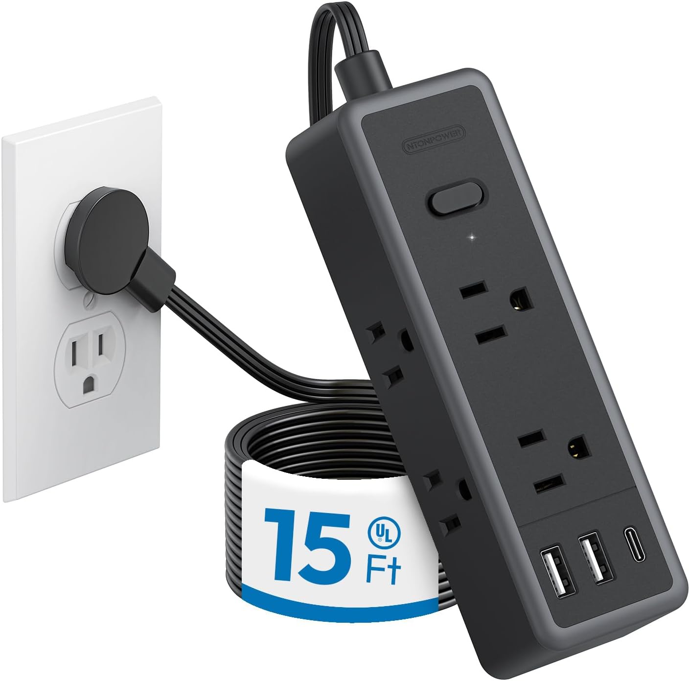 Amazon.com: Philips 6-Outlet Wi-Fi Surge Protector, 8 Ft Braided Cord ...