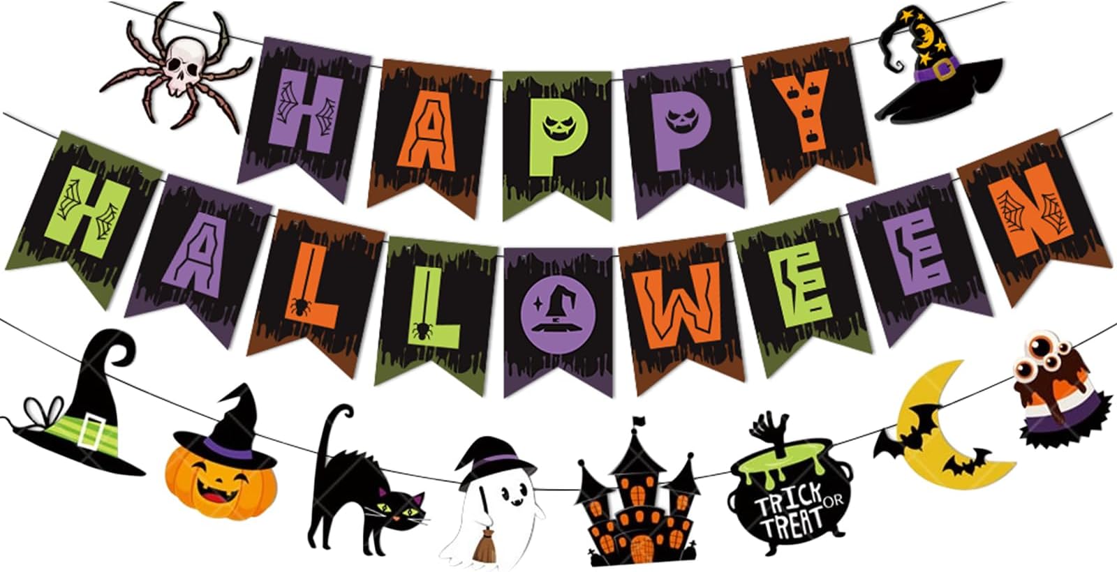Amazon.com: HCHinn Happy Halloween Banner Party Decorations Kids with ...