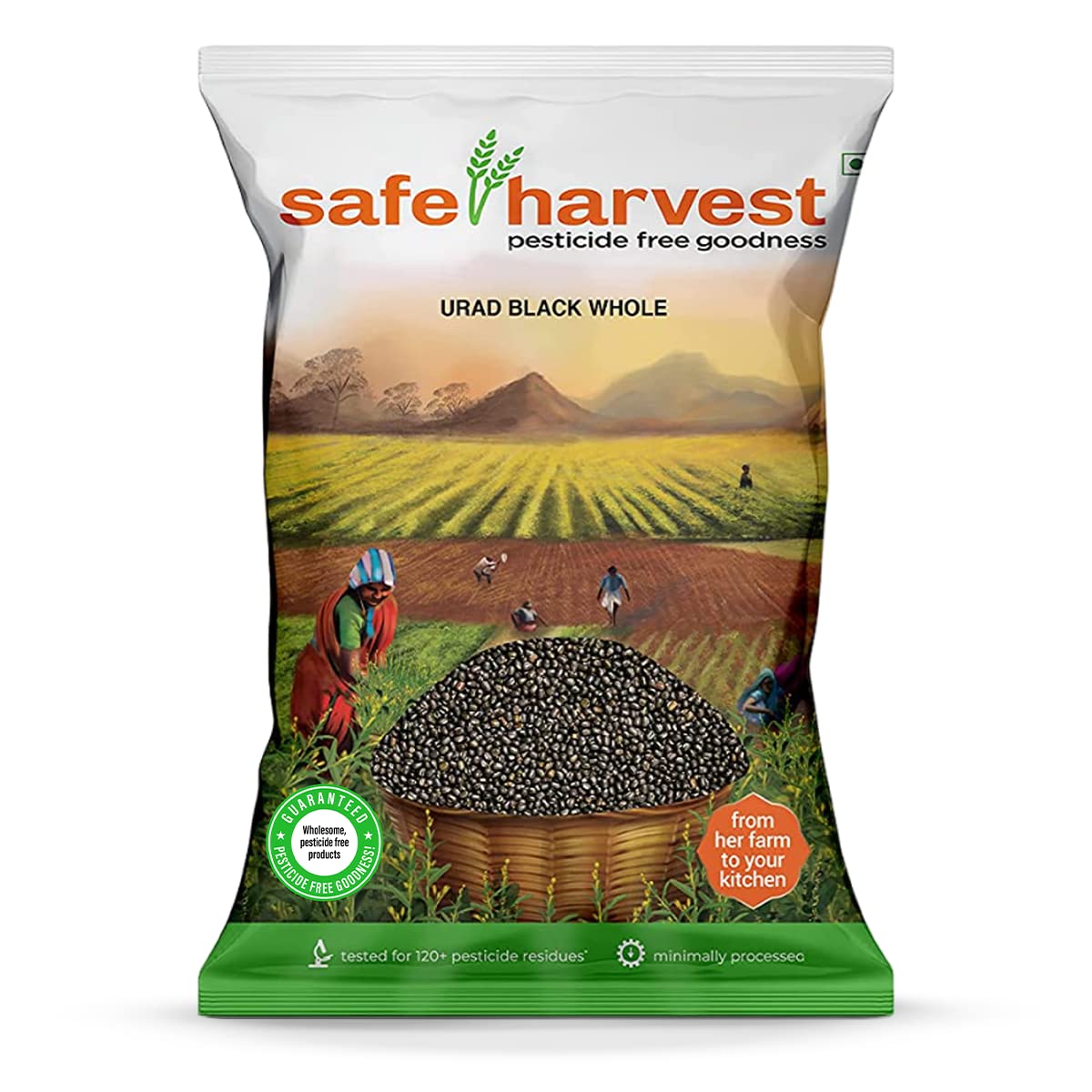 Safe Harvest Pesticide-Free Urad Black Whole Dal | Natural & Delicious ...