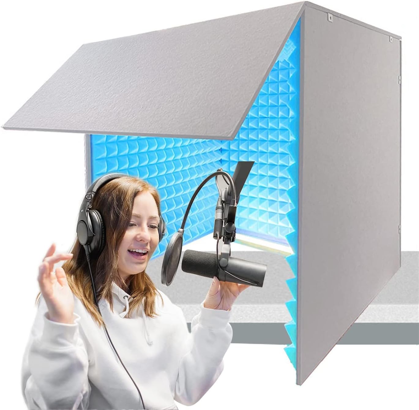 Amazon.com - Desktop Sound Proof Foam Panels Soundproof Booth 80 * 80 ...