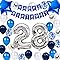 Amazon.com: 28th Birthday Party Decoration Blue for Him, Happy Birthday ...