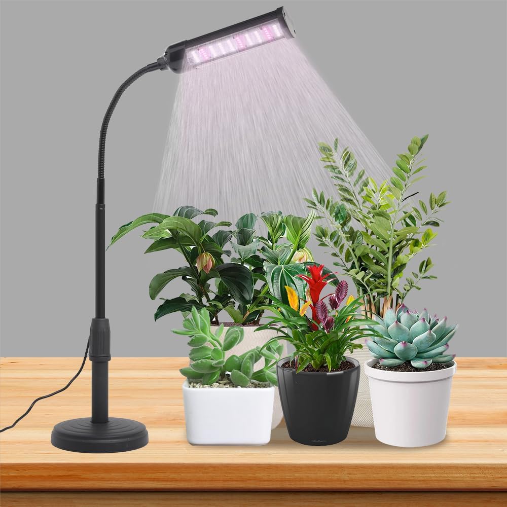 CANAGROW Full Spectrum Small Desk Plant Light - 6500K White Gooseneck ...