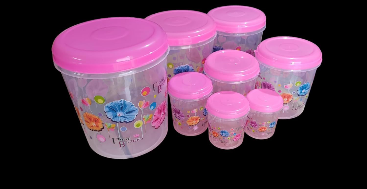 GinoSet ® Air Tight Grocery Containers For Kitchen Storage Set, Plastic ...