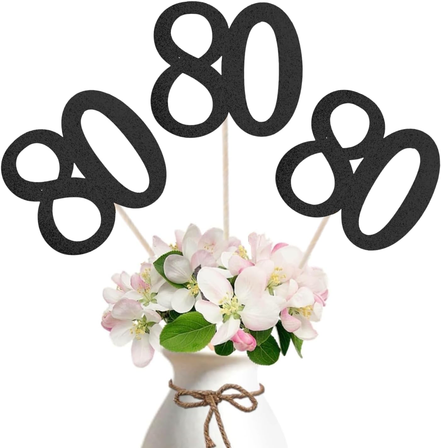 Amazon.com: 10-Pack Double Sided Glitter 80th Birthday Centerpiece ...