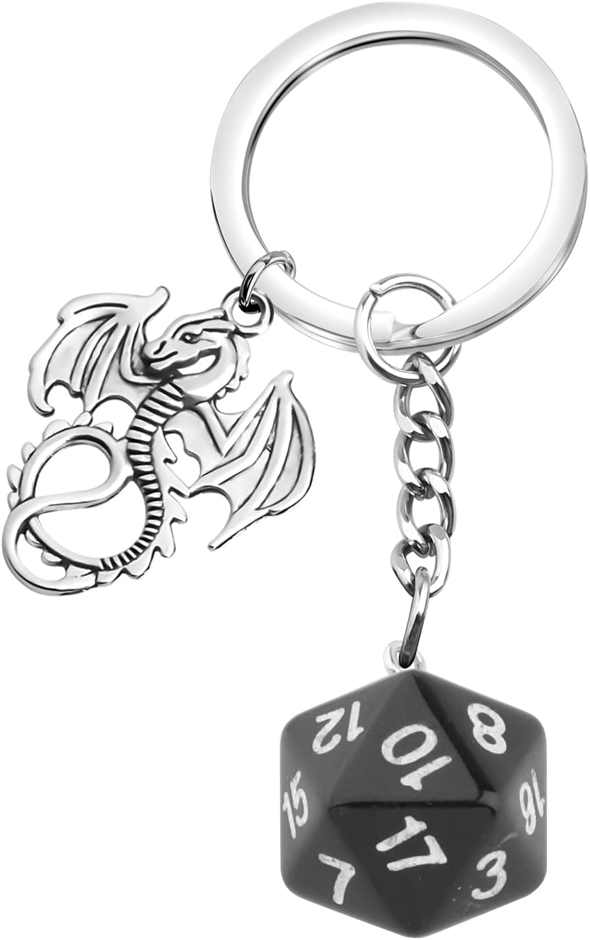 Amazon.com: ENSIANTH Dungeon Keychain Dice Keychain Master- Dragon ...