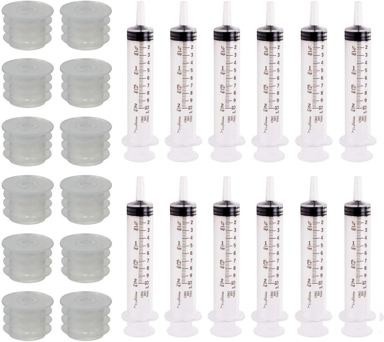 Amazon.com: Clear Oral Syringe 2 tsp (10 ml) Calibrated in tsp and ml ...
