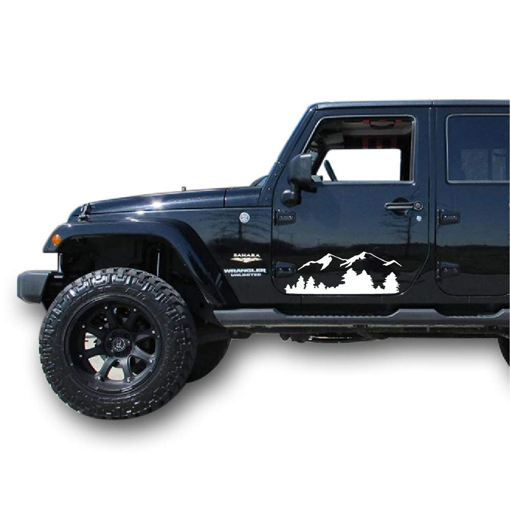 Amazon.com - Set of Mountains Decal Sticker Compatible with Jeep ...