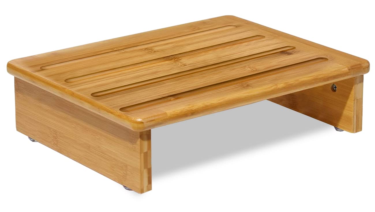 One Step Stool Bamboo Wood Safety Step Stool Mobility Half Step Stool ...