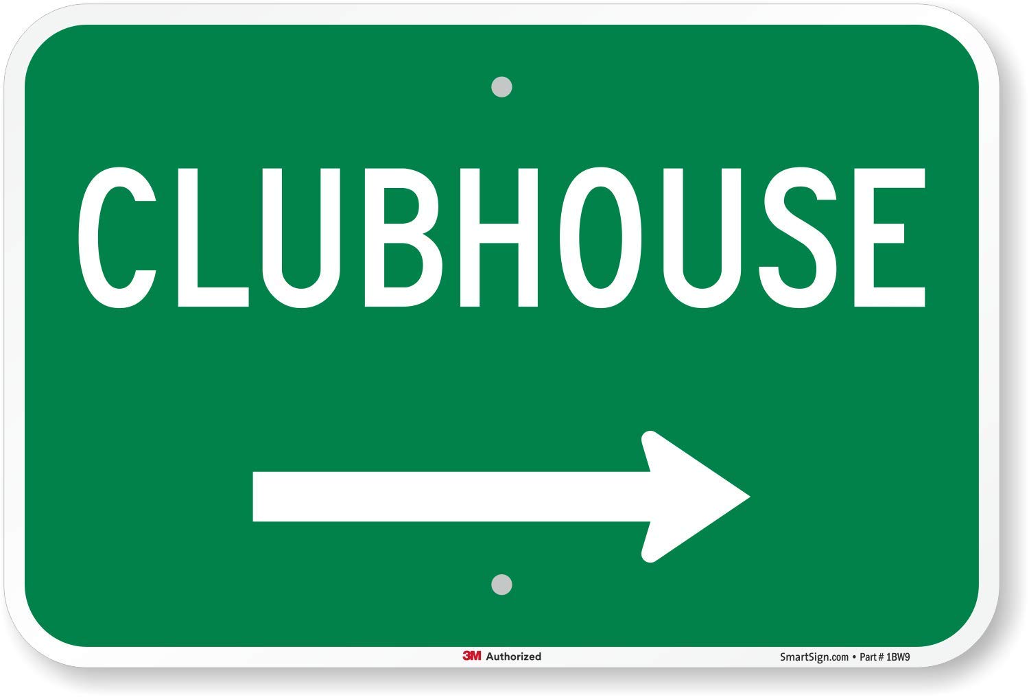 Amazon.com: SmartSign 12 x 18 inch “Clubhouse” Metal Sign with Right ...