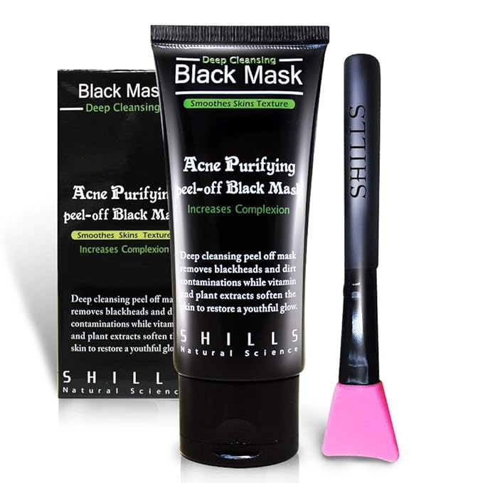 Amazon.com : SHILLS Charcoal Peel Off Mask, Activated Mask with Brush ...