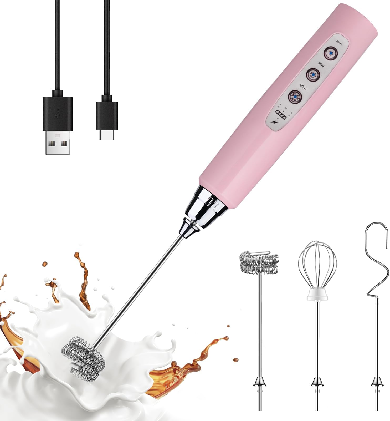 Amazon.com: ODIFORGOO Rechargeable Milk Frother Handheld, Electric Foam ...