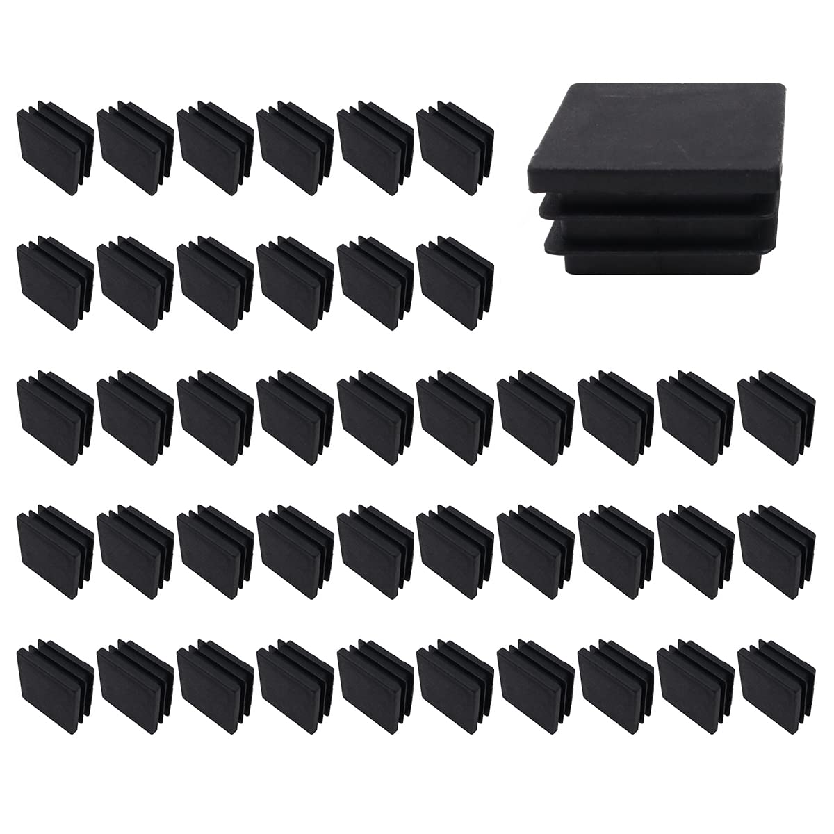 Pack Of 50 Nuzamas Square Black Plastic End Caps 35 | Desertcart Bahamas