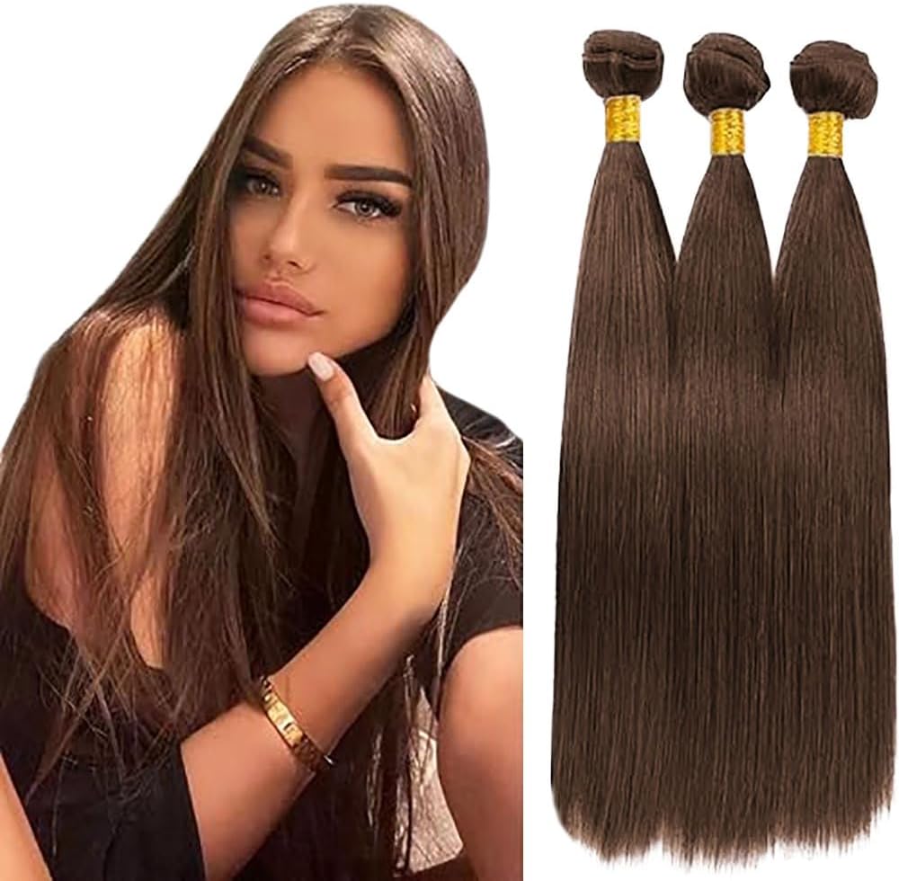 Shoaiye Human Hair Bundles Straight Extension Unprocessed Raw Weave ...