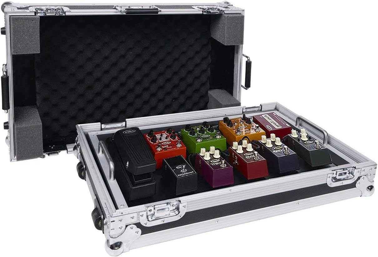 Sound Town Guitar Pedal Board Case w/Wheels, Tape Fastener and High ...