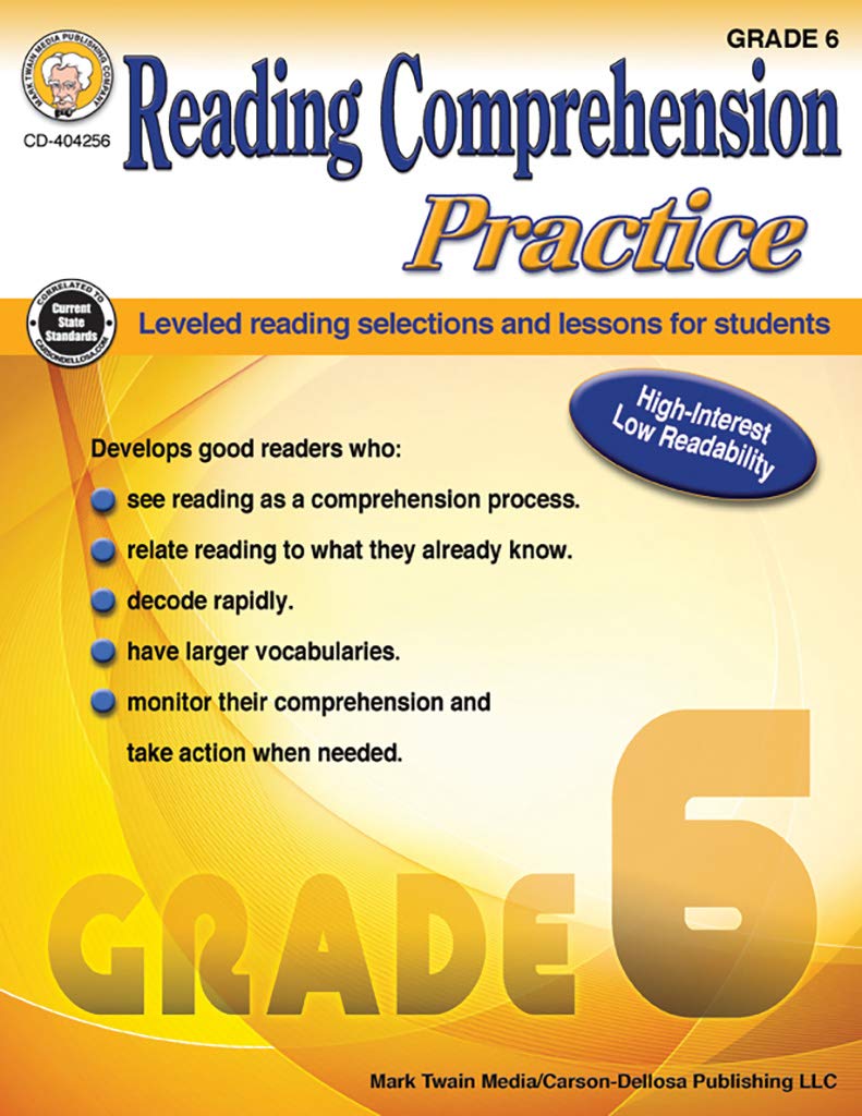 Mark Twain Reading Comprehension Grade 6 Practice Workbook, Middle ...