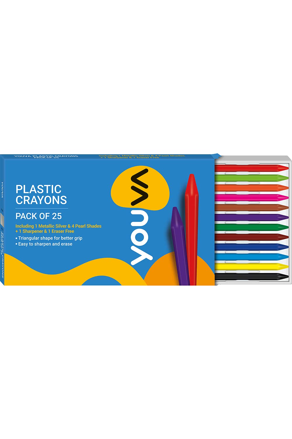 Navneet Youva | Plastic Crayons | Long | Pack of 25 : Amazon.in: Home ...