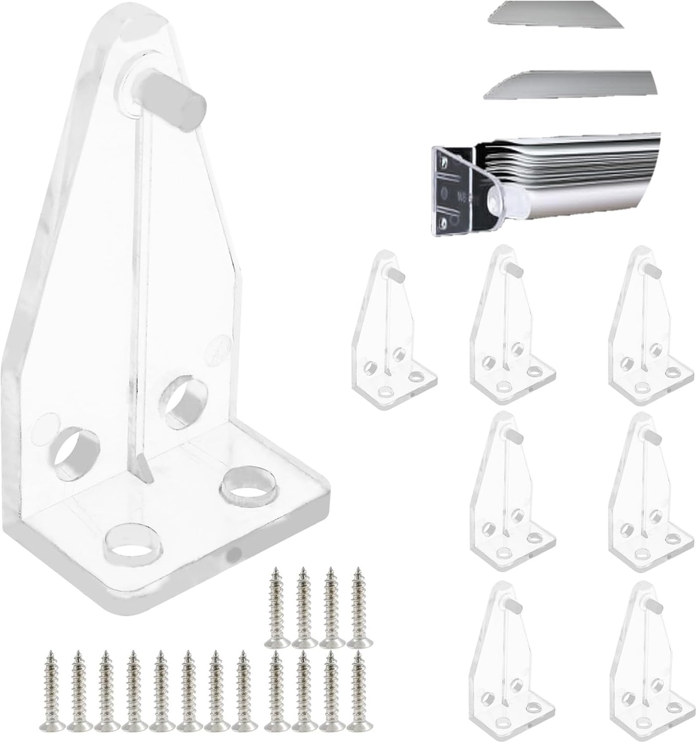 Murtenze 8 Pack Hold Down Brackets Clear Plastic Blind Brackets For 2