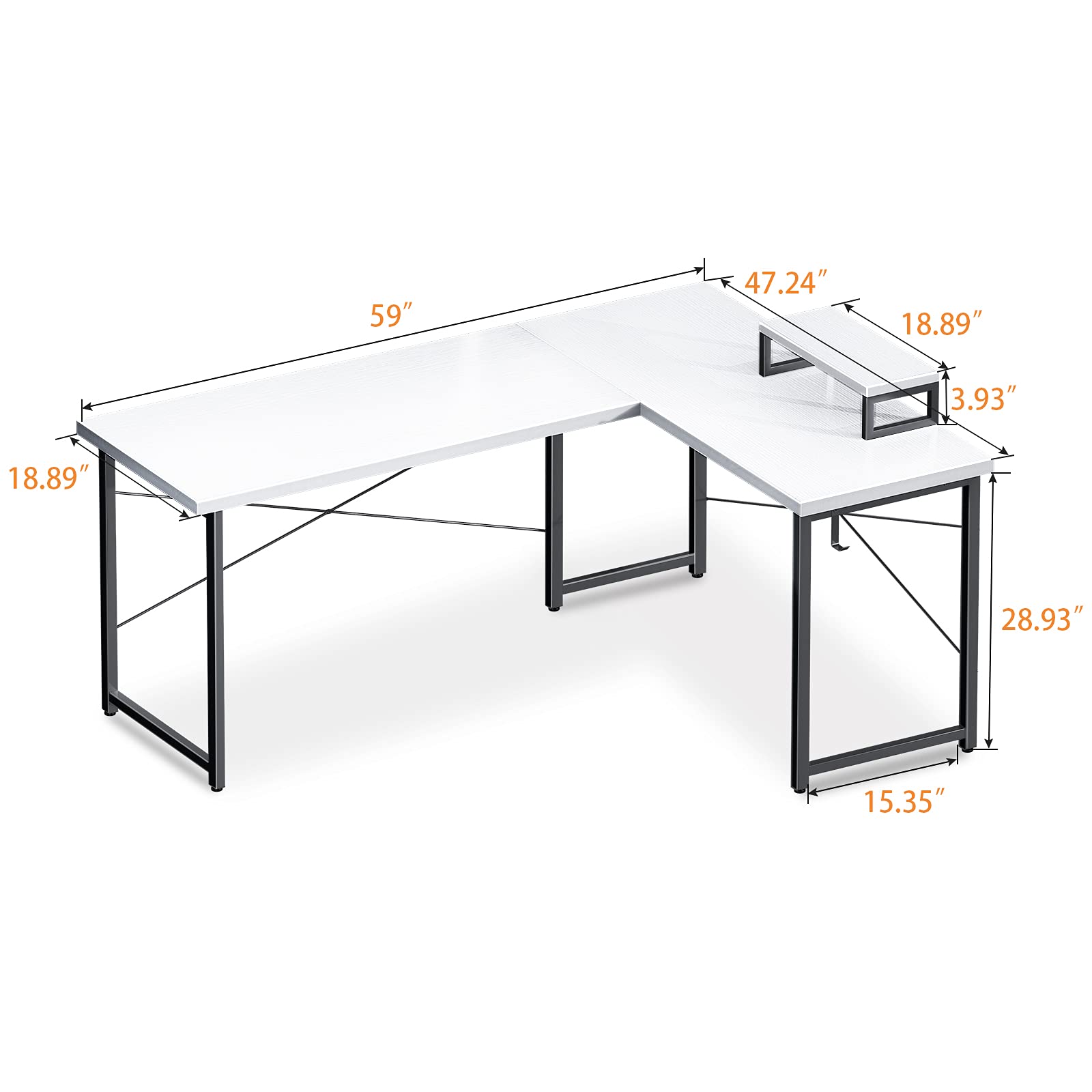 Buy ODK L Shaped Desk 59 Computer Corner Desk Gaming Desk Home buy-odk-l-shaped-desk-59-computer-corner-desk-gaming-desk-home