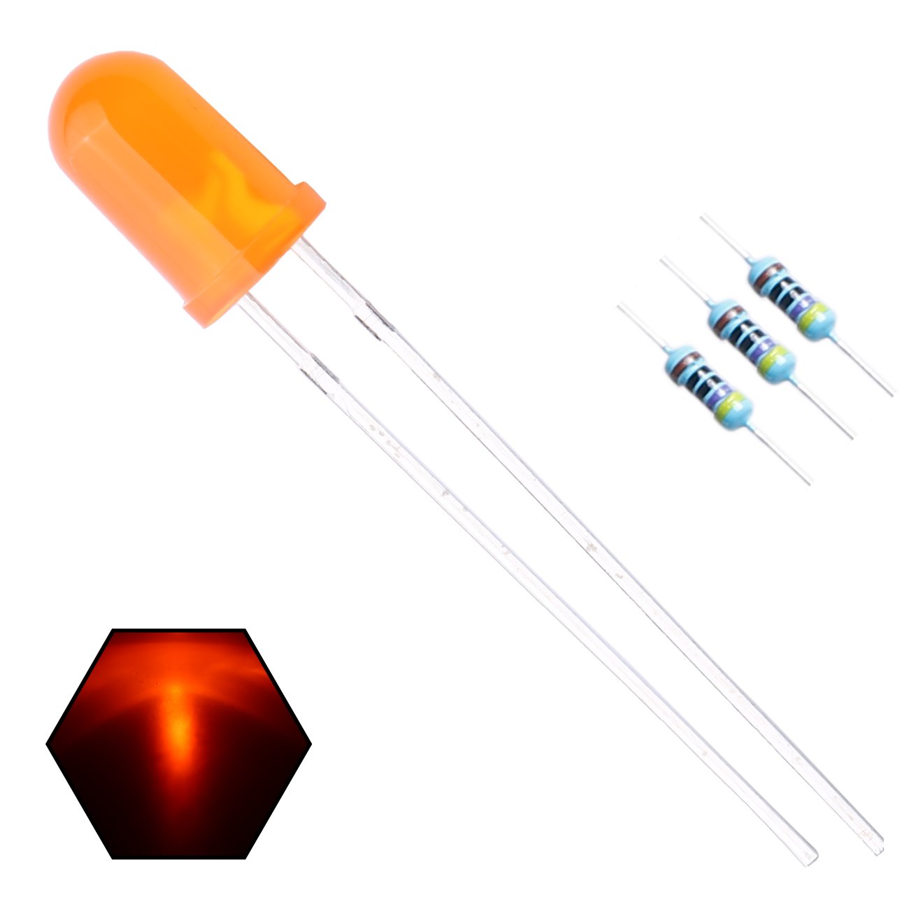 Amazon.com: EDGELEC 100pcs 5mm Orange Lights LED Diodes (Orange Lens ...