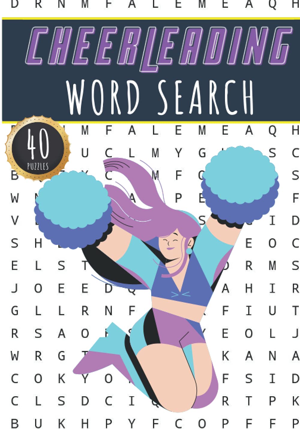 Cheerleading Word Search: 40 Puzzles with Word Scramble | Challenging ...