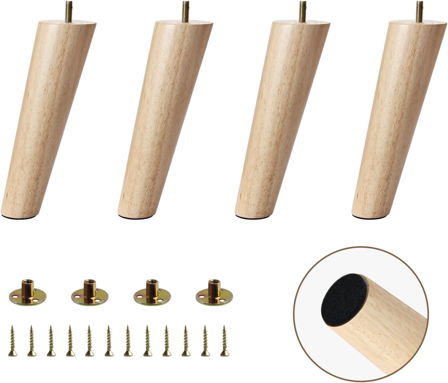 Amazon.com: AWOSNA 8" Wood Furniture Legs Set of 4 Oblique Table Legs ...