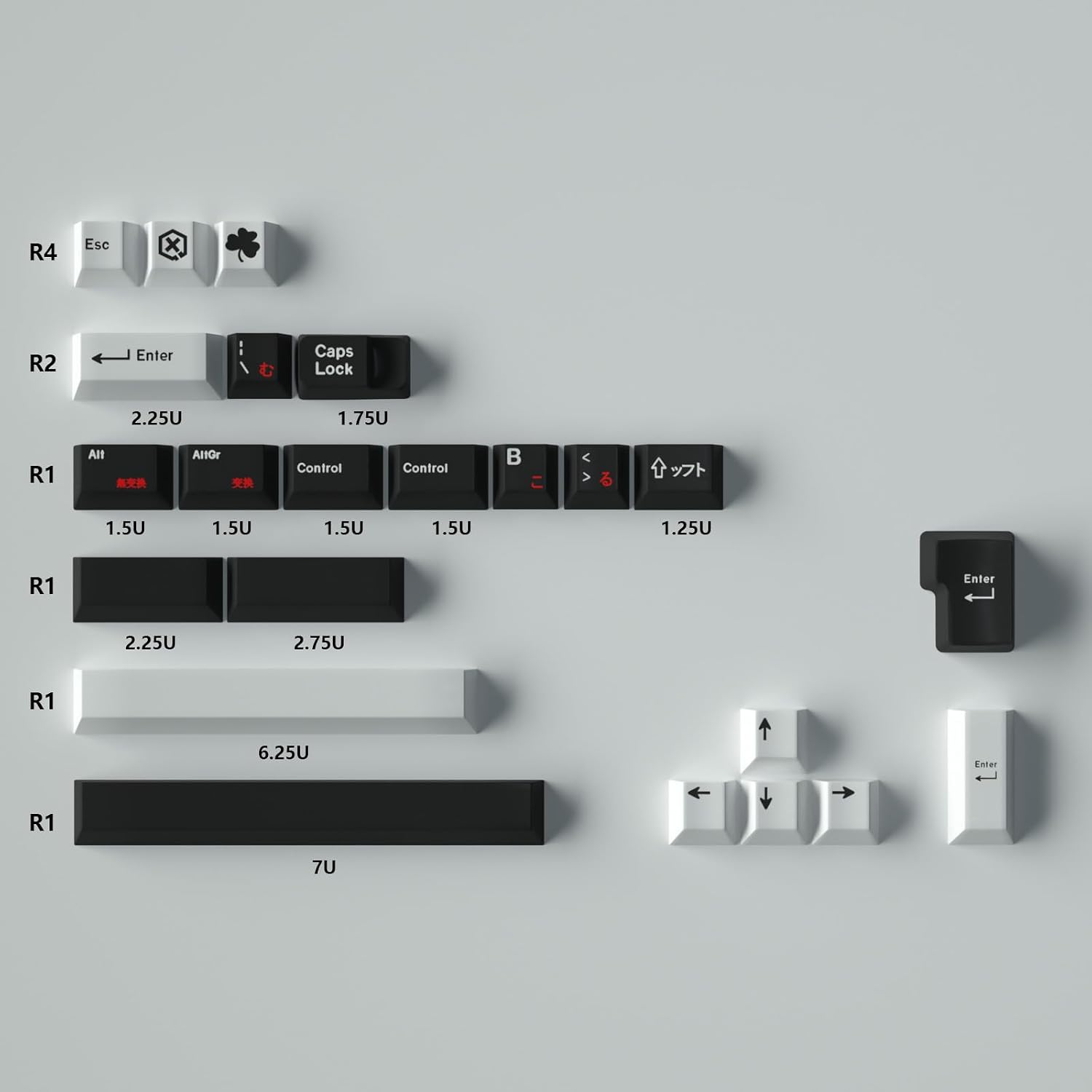 Amazon.com: GeRRiT GMK WoB Red Cyrillic Black White Red Keycaps ...