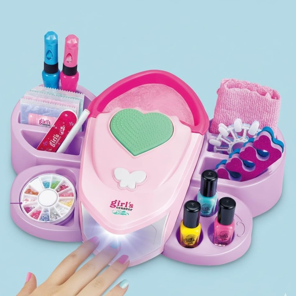 GKNEX Dip Manicure Kit for Girls 5+ with Nail Dryer – Kids Nail Polish ...