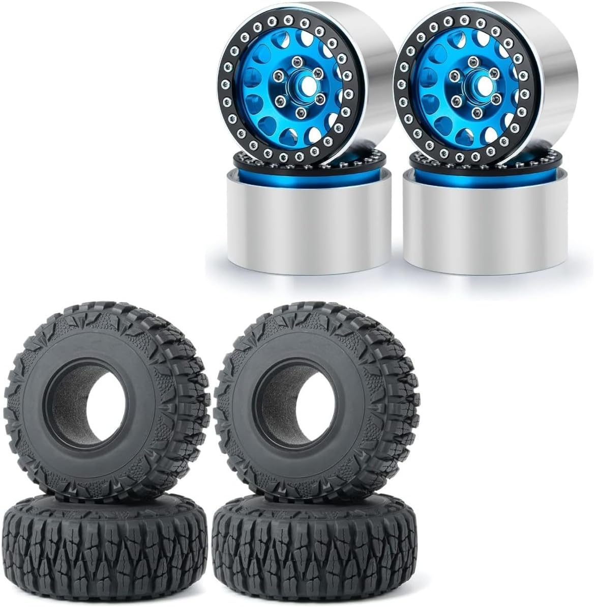 Amazon.com: RCLIONS 4PCS Aluminum 1.9" Beadlock Wheels Rims with 112mm ...