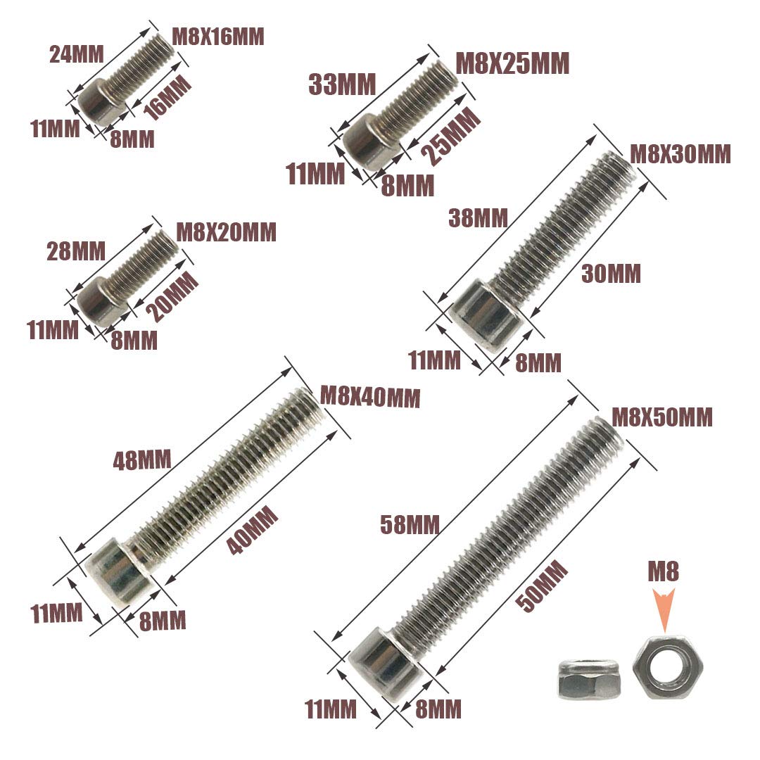 72PCS Stainless Steel Bolts and Nuts M8 Hex Socket Philippines | Ubuy