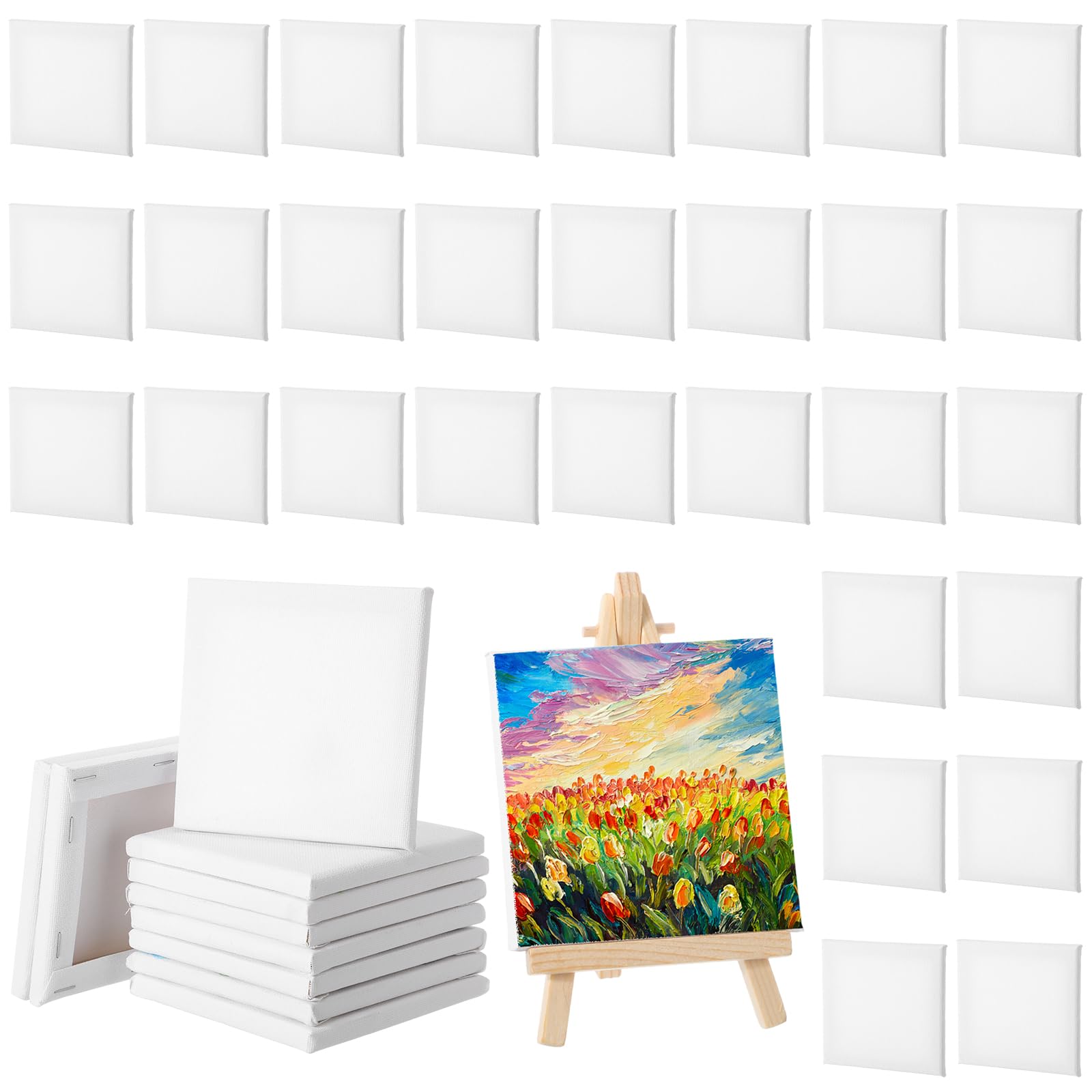 Amazon.com: Yeaqee 50 Pcs Small Canvases for Painting Mini Paint Canvas ...