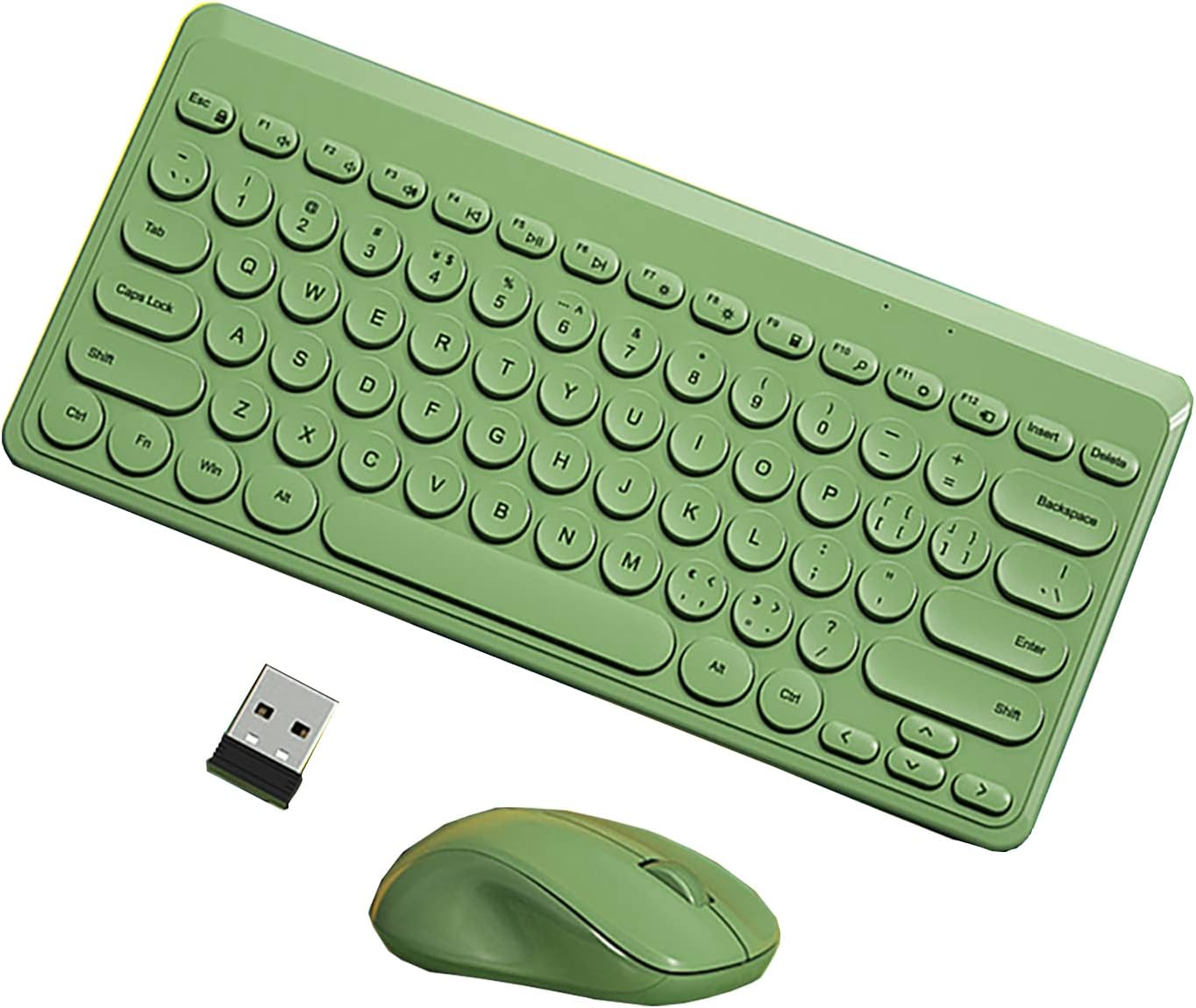 Amazon.com: Keyboard and Mouse Combo,2.4G Wireless 79 Cute Round Keys ...