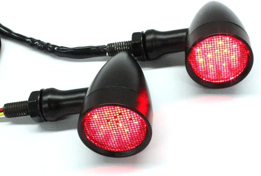 Amazon.com: 2pcs Black 15 LED Motorcycle Stop Brake Running Turn Signal ...