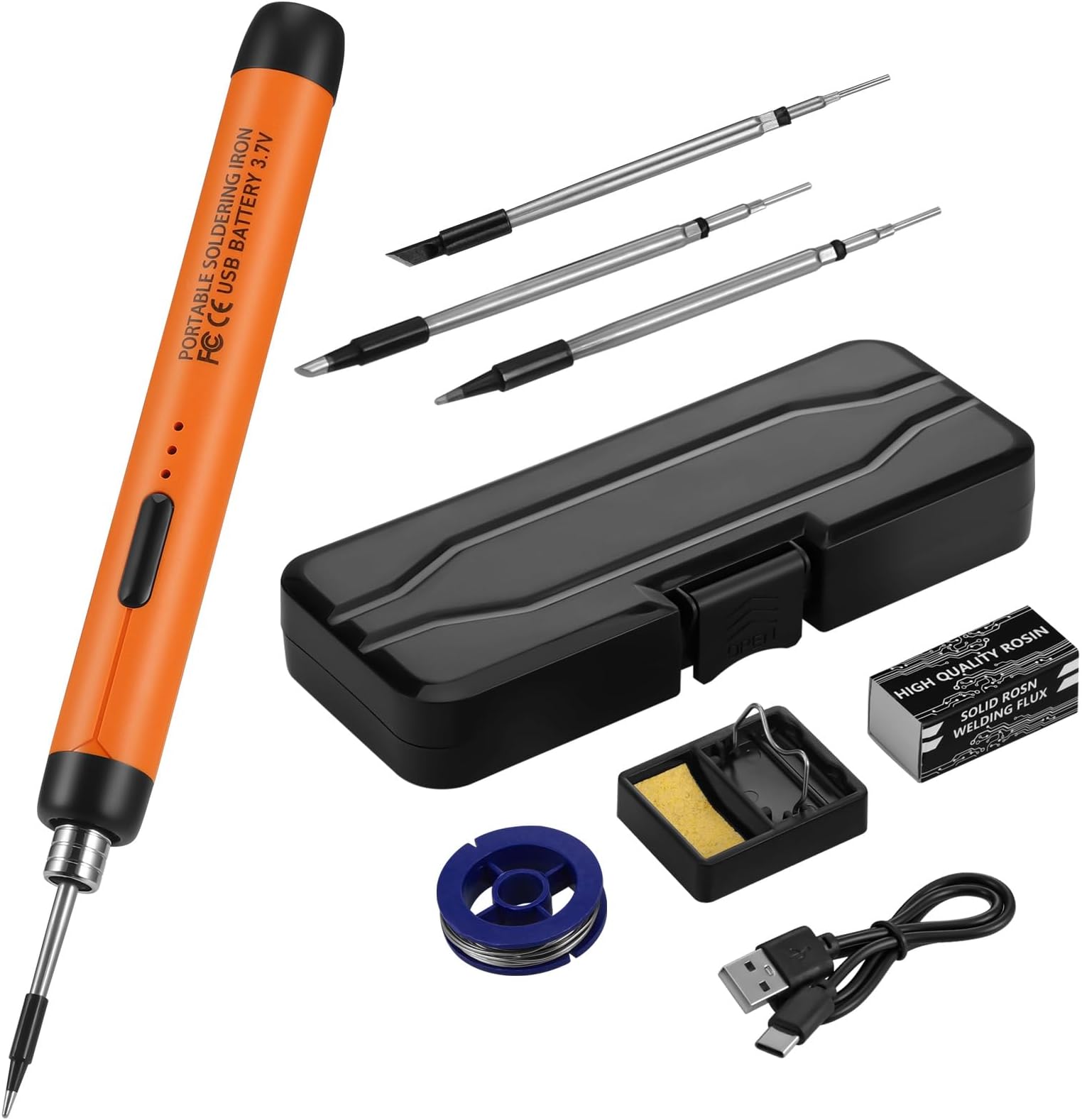 JIZZU Portable Wireless Cordless Soldering Iron Kit, 800mAh USB ...