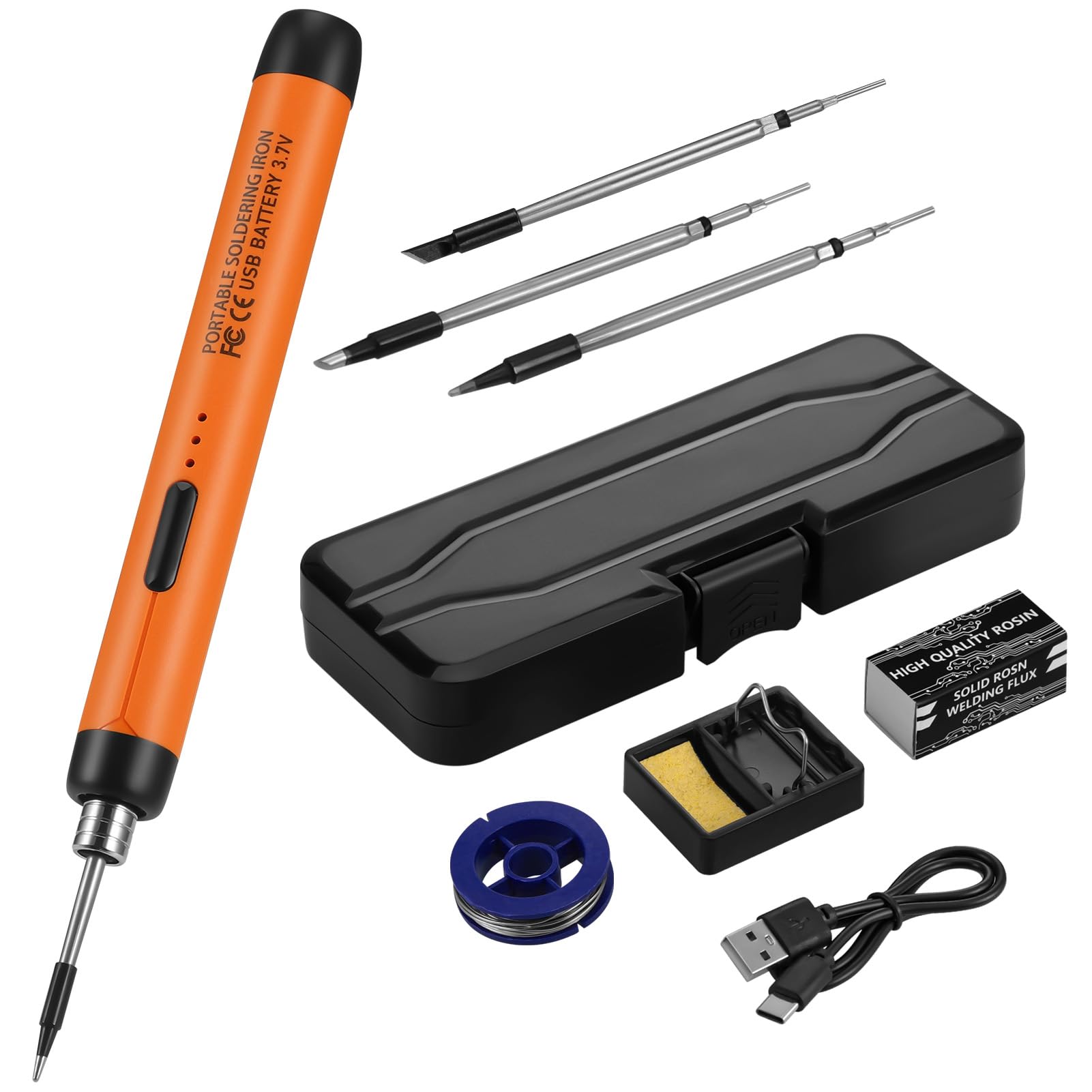 JIZZU Portable Wireless Cordless Soldering Iron Kit, 800mAh USB ...