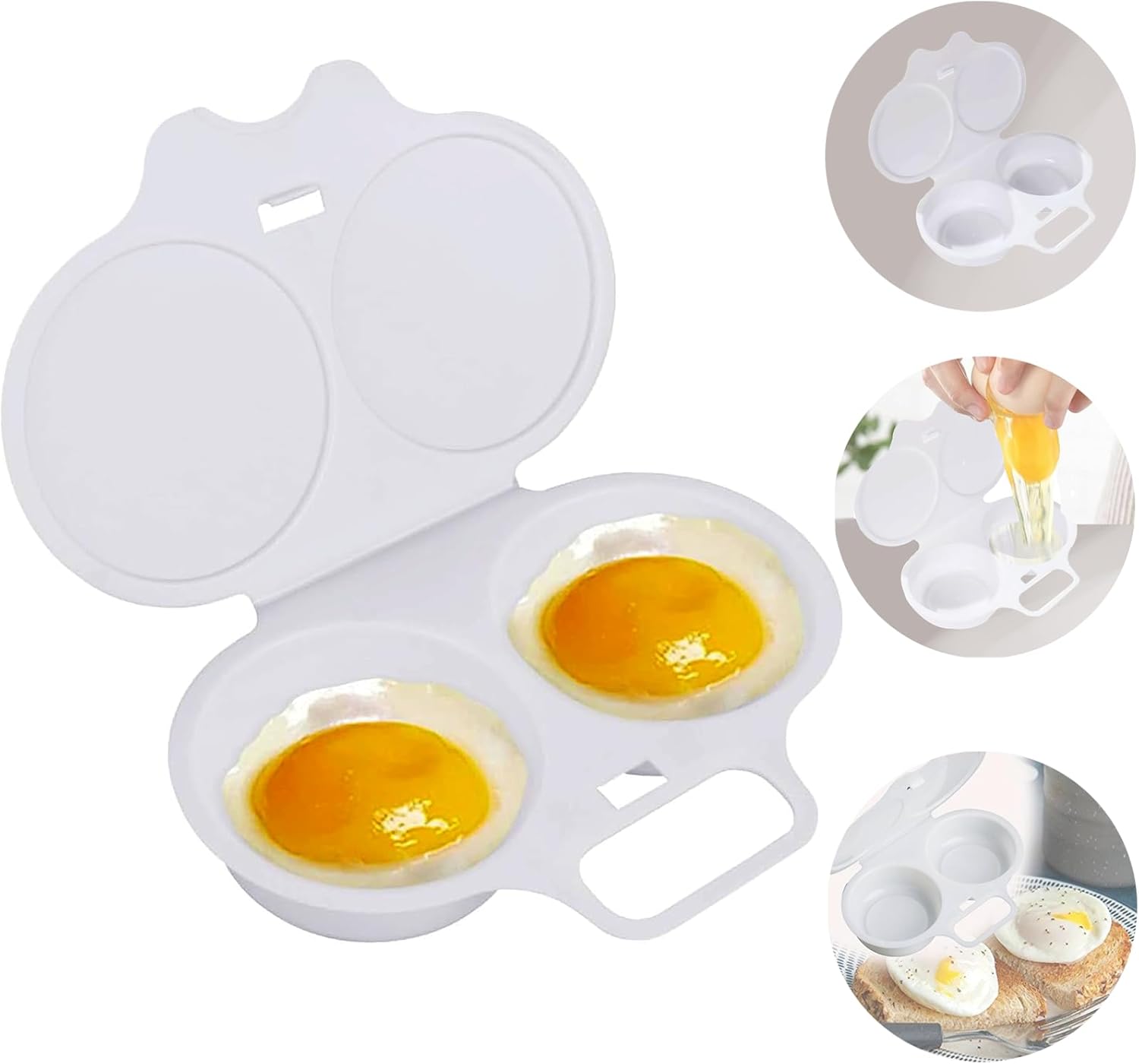 Agamino Microwave Egg Poacher, Microwave Egg Cooker with Trivet Mats ...